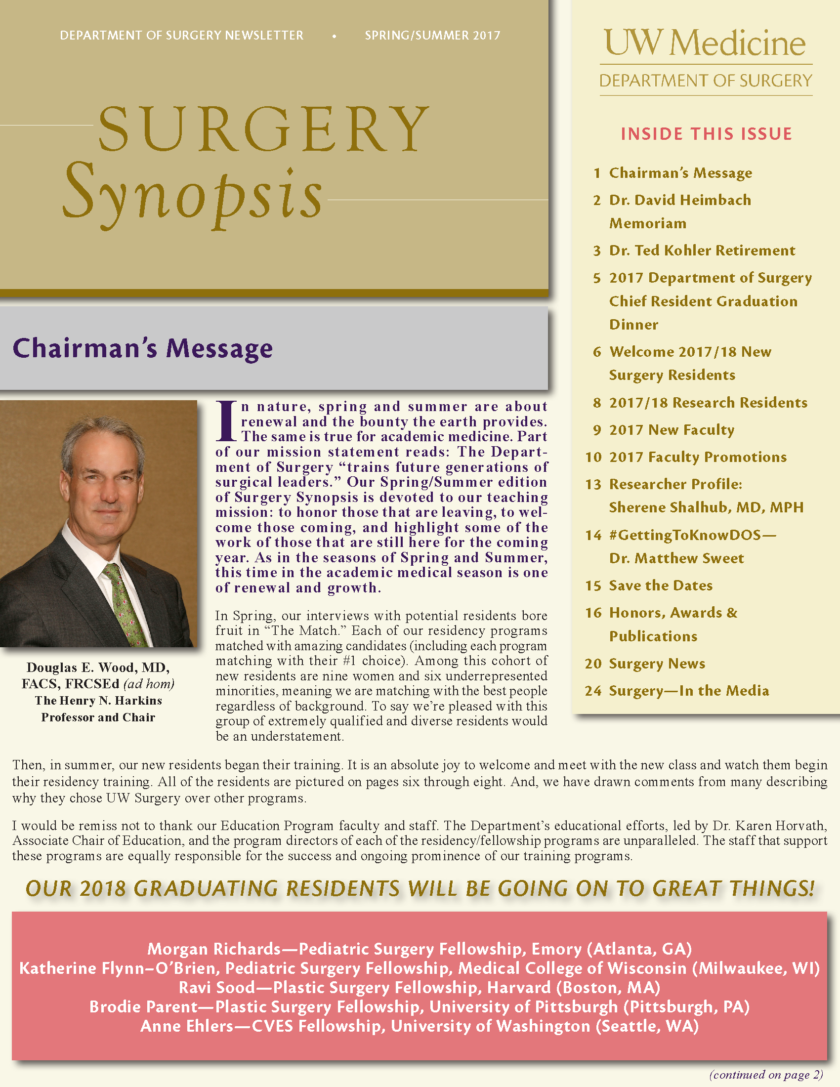 Surgery Synopsis 2017 Issues - Department of Surgery