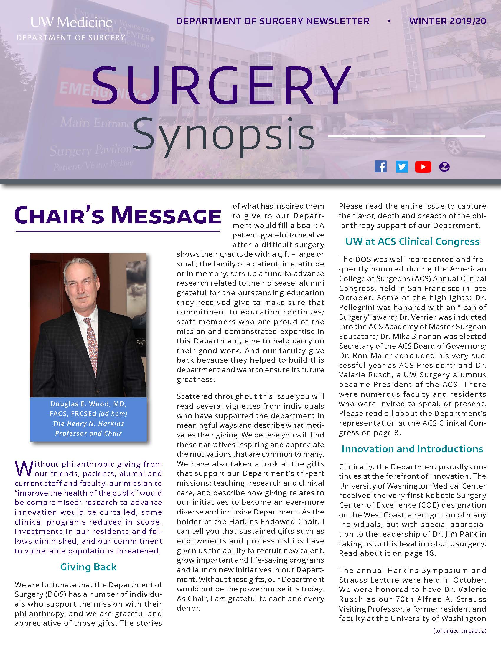 Surgery Synopsis 2019 Issues - Department of Surgery
