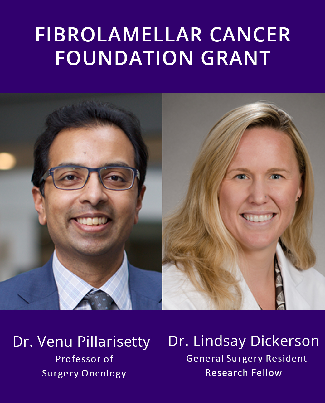 Drs. Venu Pillarisetty and Lindsay Dickerson Receive $400,000 ...